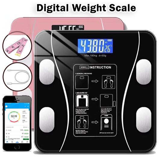 Smart Scale Body Fat Scale Digital Weight Scale Penimbang Berat Badan Fat Analyze Scale English ...