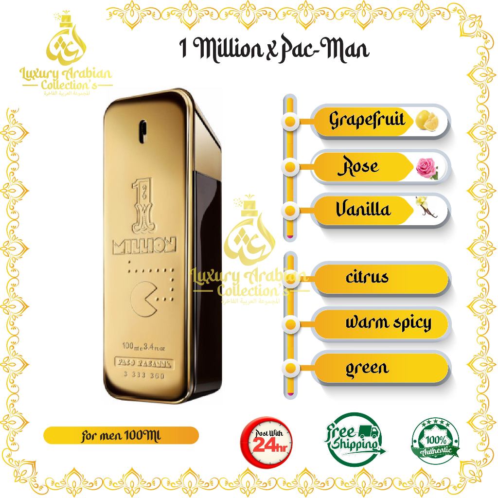 💯% Authentic ONE MILLION PAC EDP Perfume for MAN 100ML Same Day Postage ...