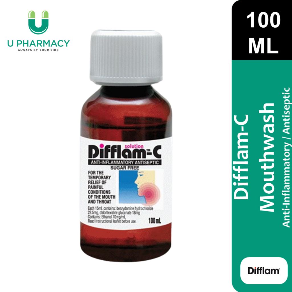 (U Pharmacy) Difflam-C Solution 100ml - Anti-inflammatory / Antiseptic ...