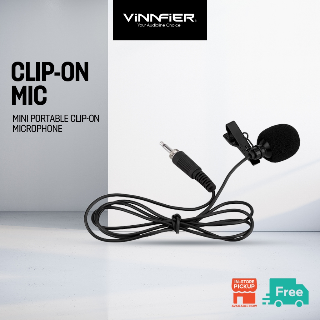 Vinnfier Mini Portable Clip-on Lapel Lavalier Hands-free 3.5mm External ...