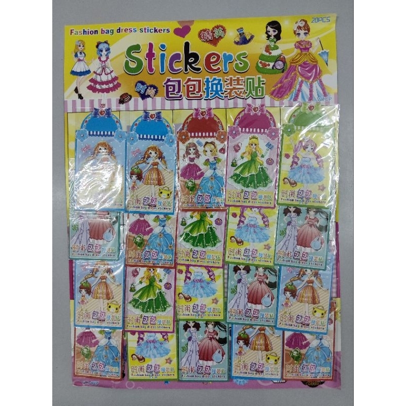 kids Princess dress up sticker 20pcs | Shopee Malaysia