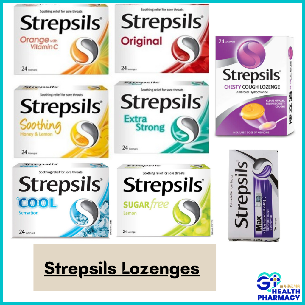Strepsils Sore Throat Relief Lozenges Box - Original/Cool/Extra Strong ...