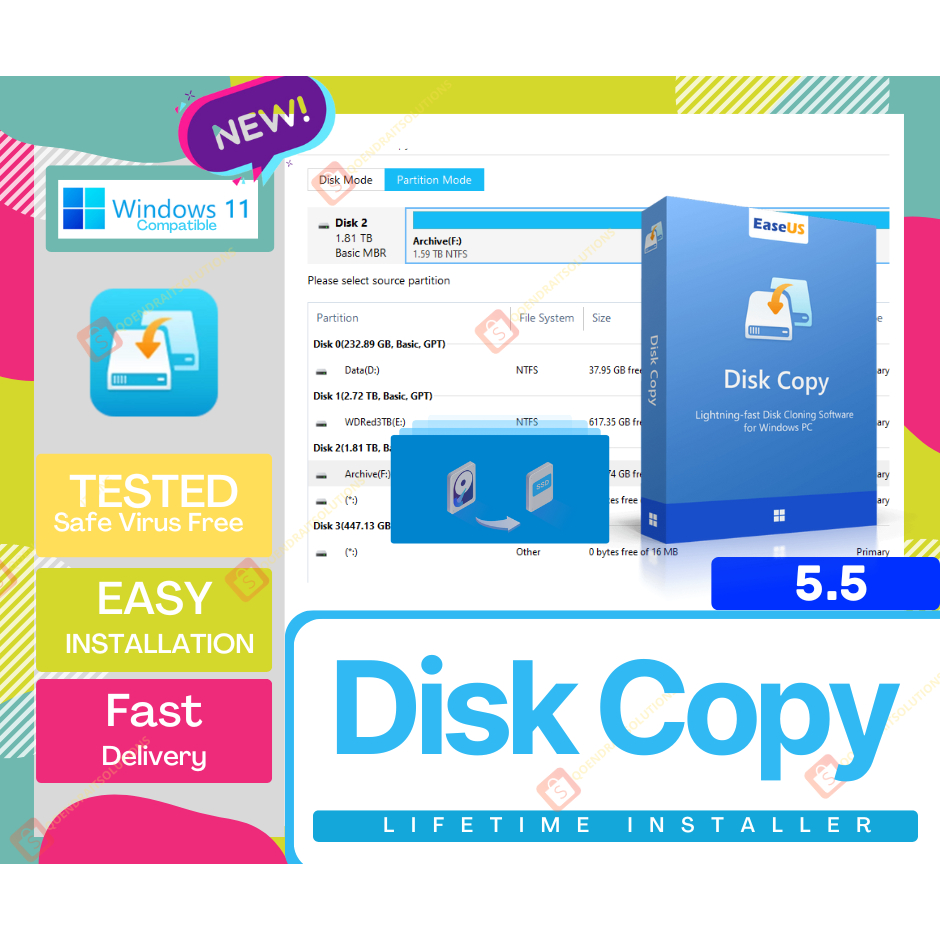 EaseUS Disk Copy 5.5🔥 [Video] 𝐋𝐀𝐓𝐄𝐒𝐓 | Disk Partition/Copy | Lifetime ...