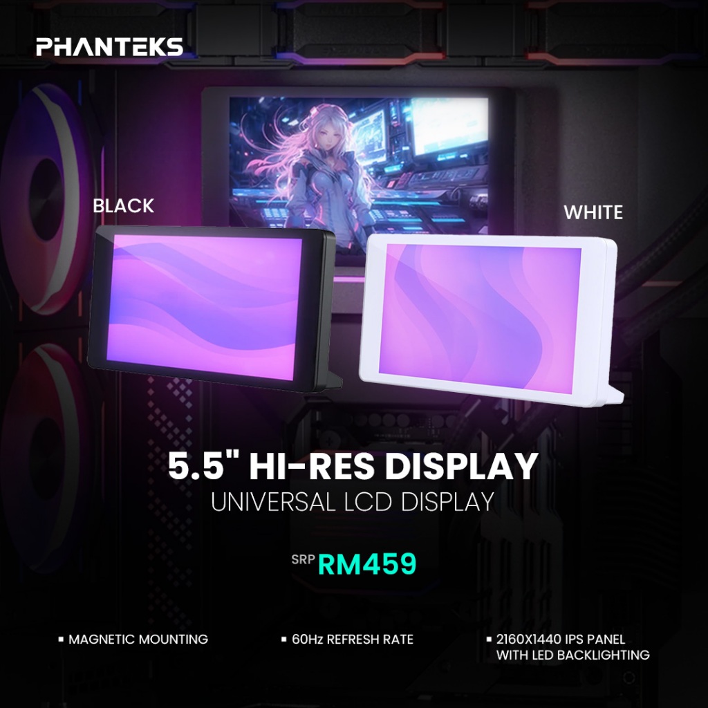 # Phanteks 5.5” Hi-Res Universal LCD Display, 60hz refresh rate ...