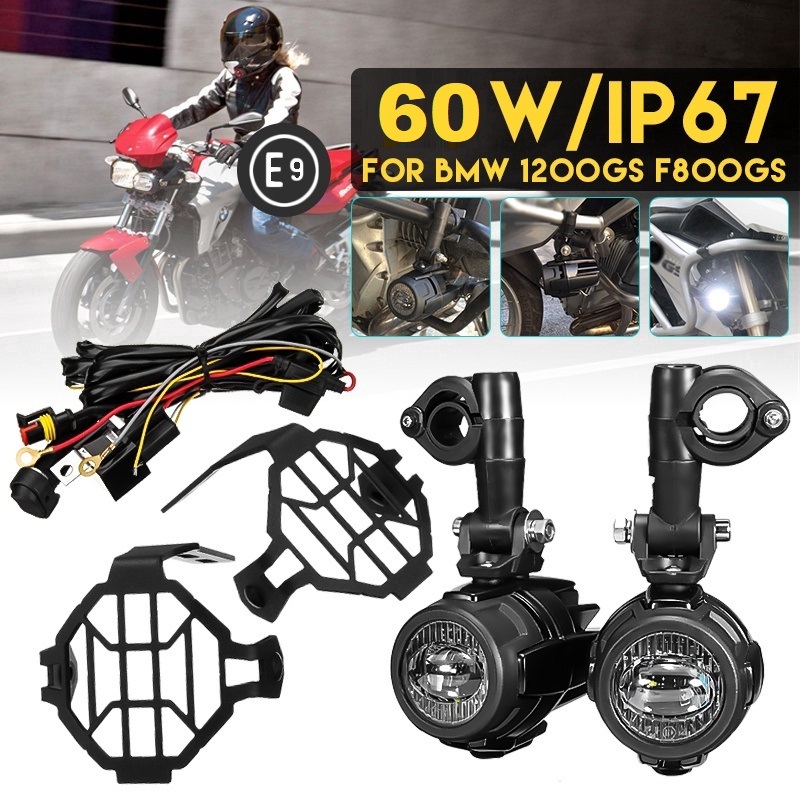 BMW R1200GS Motorcycle Universal Auxiliary Fog Lights Spotlight Strobe Lights LED Fog Lights ...