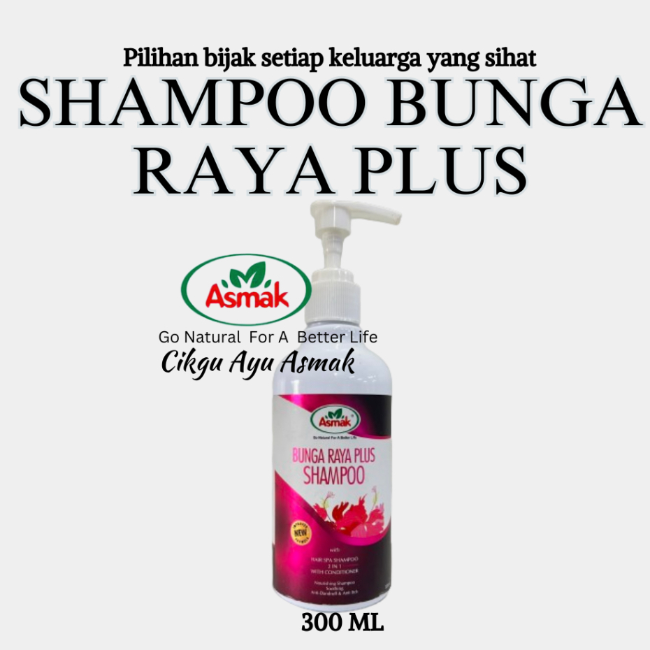 [READY STOCK] Shampoo Bunga Raya Plus By Asmak 300ml | Shopee Malaysia