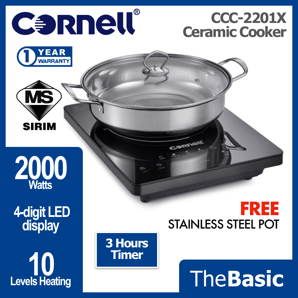 CORNELL 2000w Ceramic Multi Functions Cooker ( CCC-2201X / CCC2201X ...