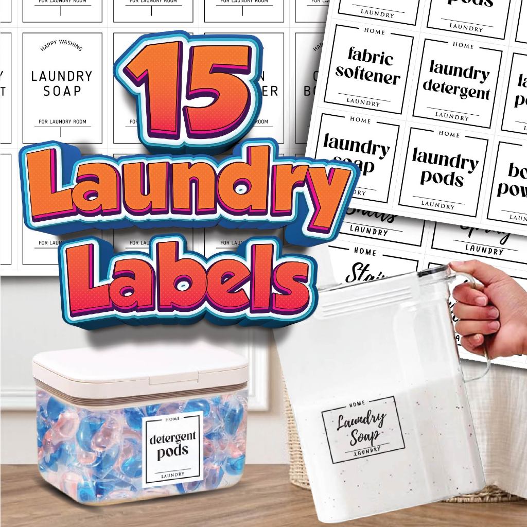 15 Laundry Room Labels | Laundry Room Organization | Home Organization ...