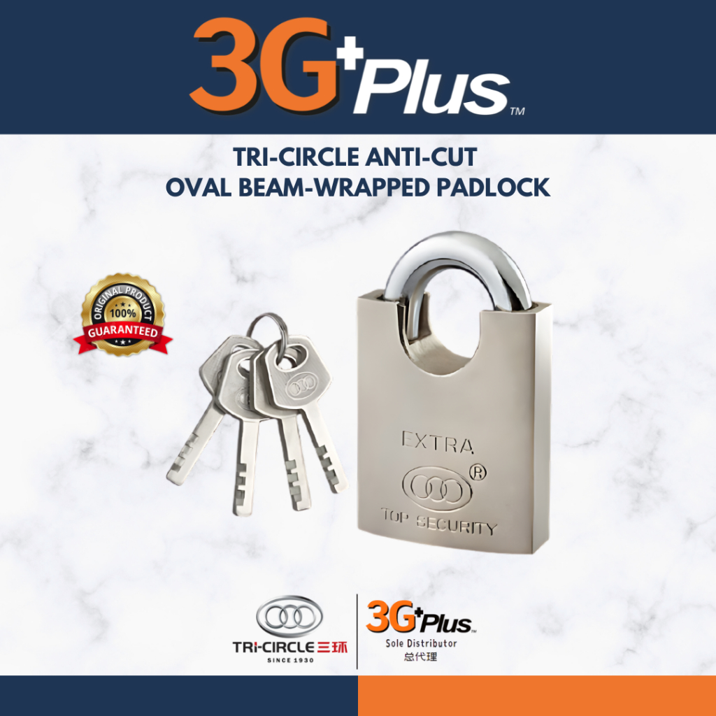 Tri-Circle Anti Cut Oval Beam-Wrapped Padlock Mangga Pintu Anti Cut ...