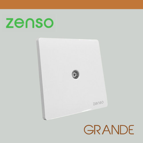 Zenso Grande G2011 1 Gang TV Outlet White Gold Hairline Black Galaxy ...