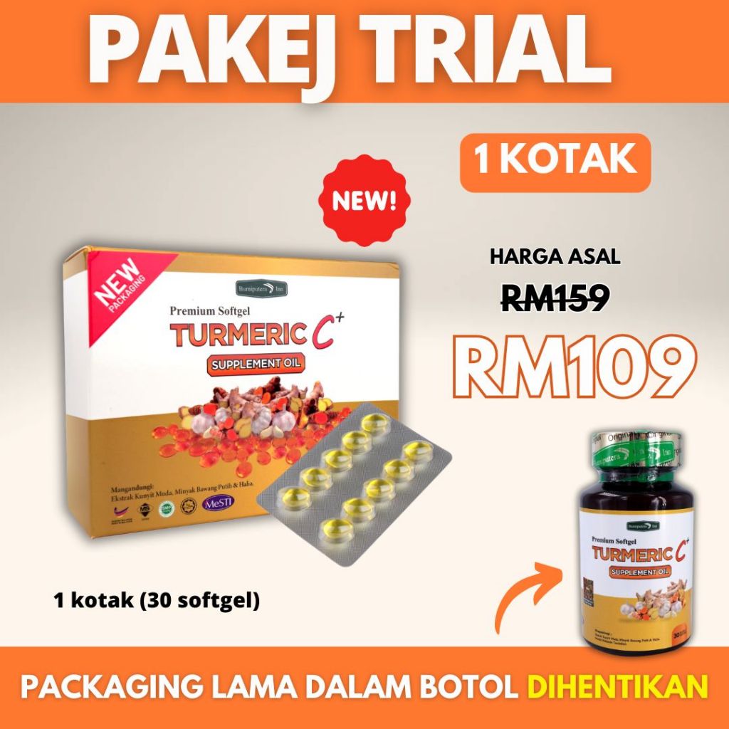 TURMERIC C PLUS ORIGINAL HQ turmeric c oil suppplement rawat angin gerd ...