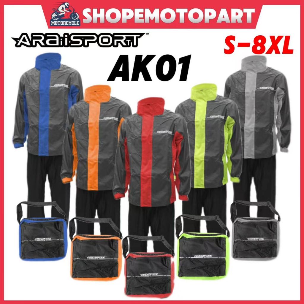 ARAISPORT ARAI AK01 S-8XL ARSPORT 2KG TEBAL BERAT BAJU HUJAN RAINCOAT ...