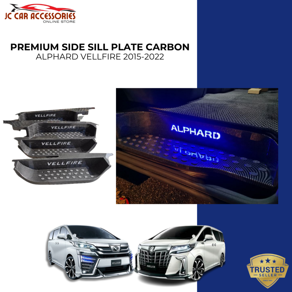Side Sill Step with LED (Stainless Steel Carbon) Toyota Alphard SC ...