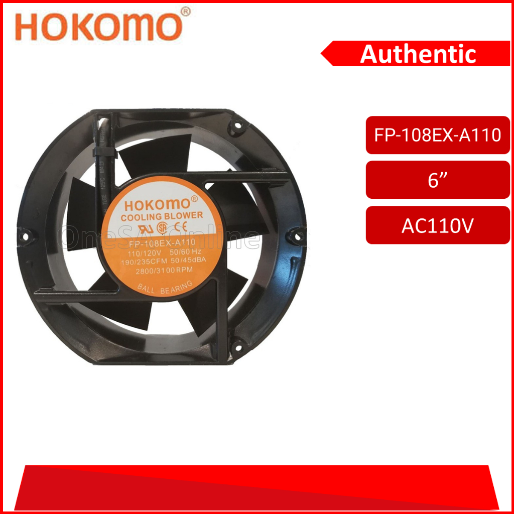 HOKOMO COOLING BLOWER FAN,6" BALL BEARING 110VAC,240VAC,415VAC,DC24V(FP-108EX-A110,A240,A415 ...