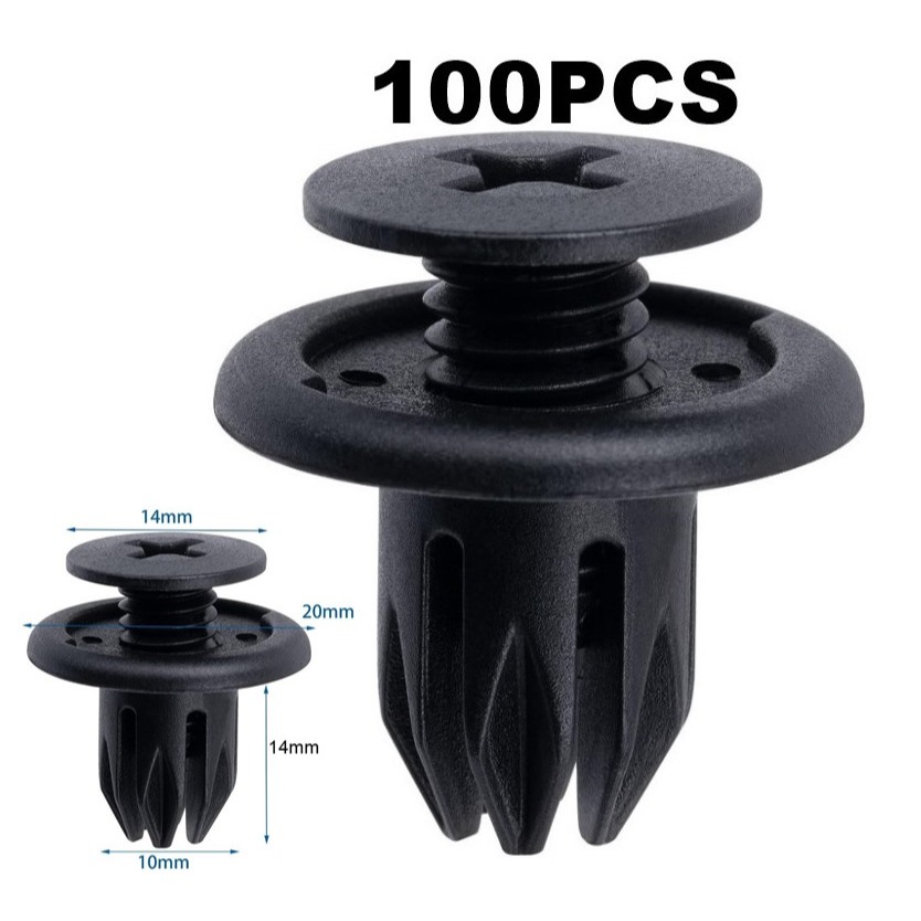100PCS Car Clip Bumper Fastener Clip 10mm Civic City Crv Myvi Axia ...