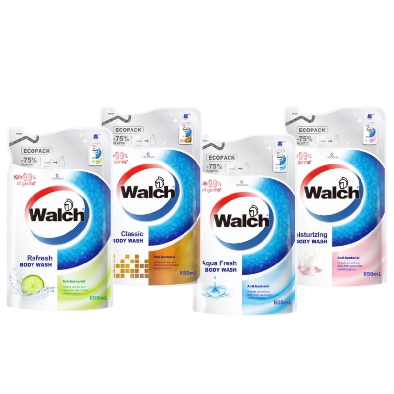 Walch Anti-Bacterial Body Wash Refill Classic Aqua Fresh Refresh ...