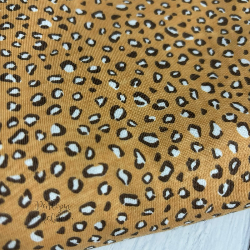 Kain Cotton Jersey Fabric leopard corak harimau abstract abstrak brown ...