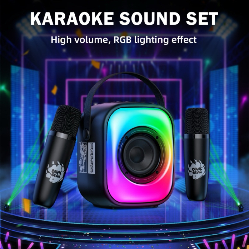 Onikuma L7 Karaoke KTV Sound Set 2 Microphone RGB Lightning Effect ...