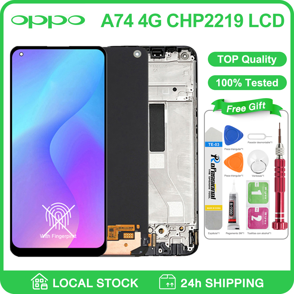 TFT LCD For OPPO A74 4G CPH2219 LCD Display With Frame For OPPO A74 4G LCD Touch Screen ...