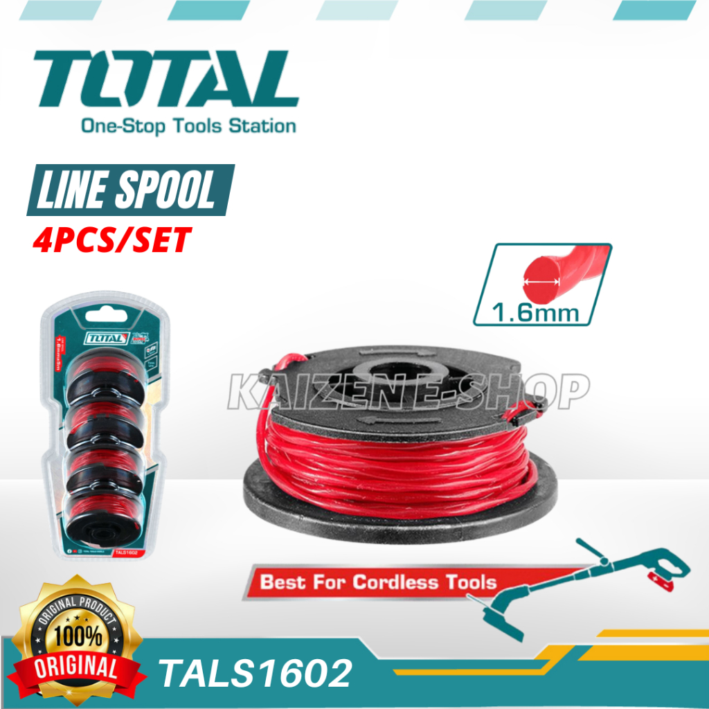 TOTAL TALS1602 4 pcs Line Spool 1.6mm 5 Meter ( For TOTAL Grass Trimmer ...