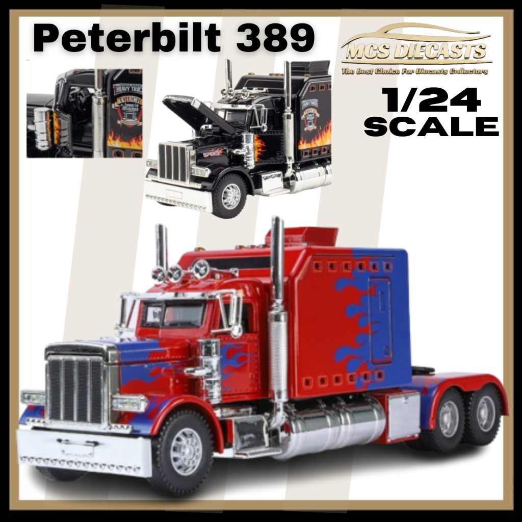 1:24 Peterbilt 389 Transformer Truck Pull-Back Toy Car with Sound Light ...