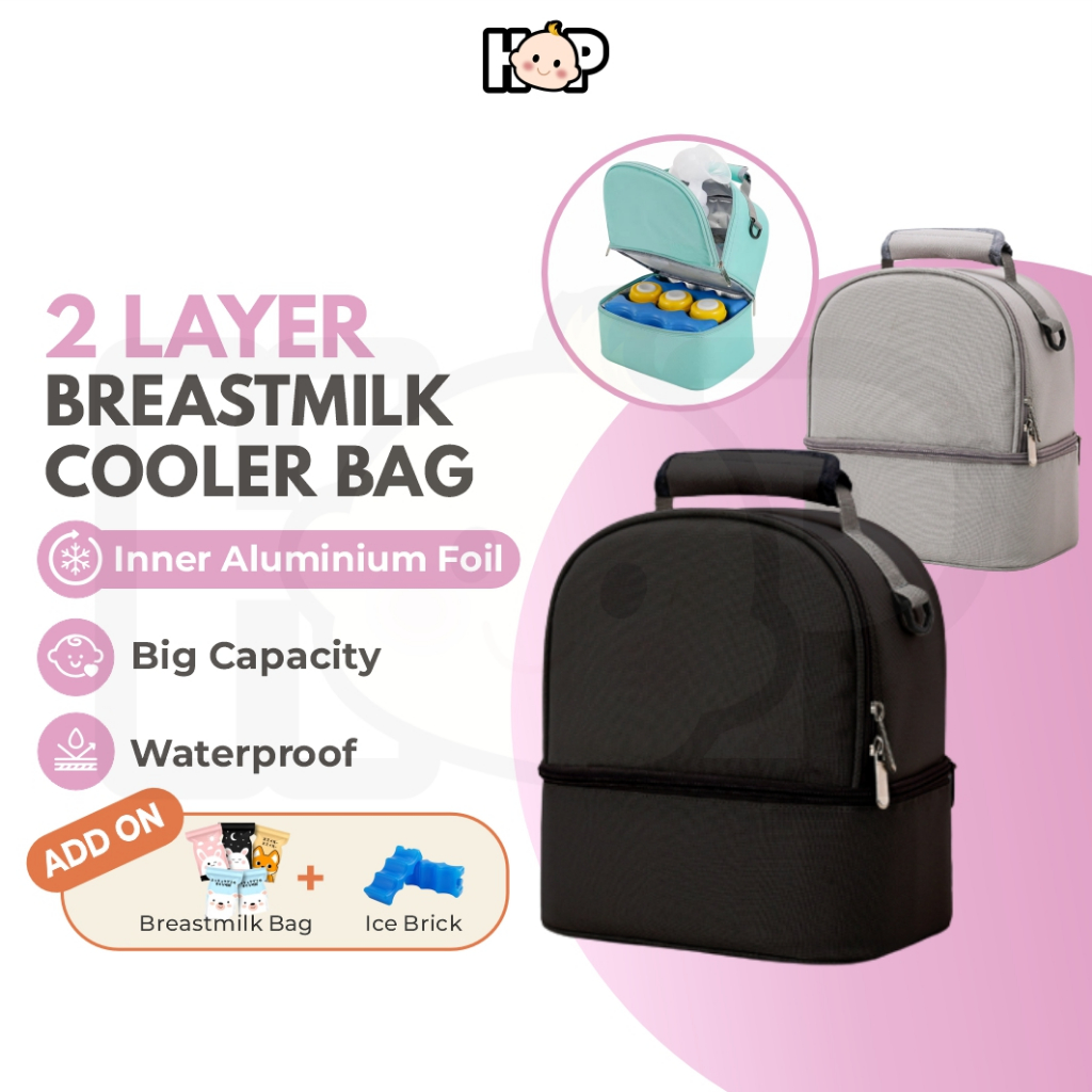 Double Layer Cooler Bag Breastfeeding Insulation Beg Susu Milk Storage ...