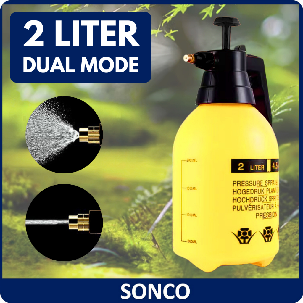 2 Liter Multi-Purpose Pressure Hand Pump Sprayer Gardening Tool Water ...