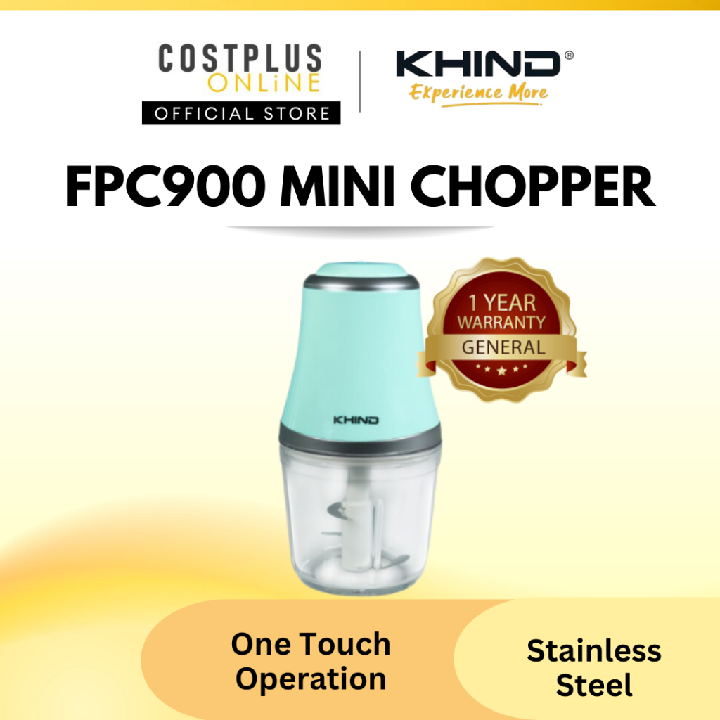 Khind FPC900 Mini Food Chopper - 0.6L Portable Electric Grinder ...