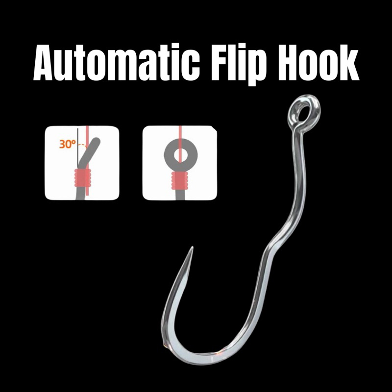 10pcs Mata Kail Auto Flip Fishing Hook Automatic Flipping Mata Kail ...