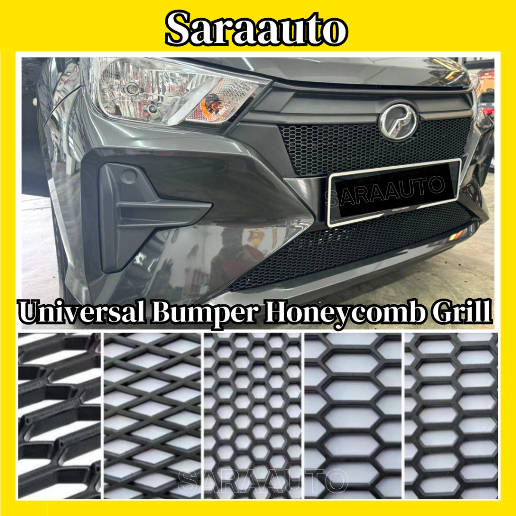 Universal Black ABS Plastic Racing Honeycomb Mesh Grill Spoiler Bumper ...