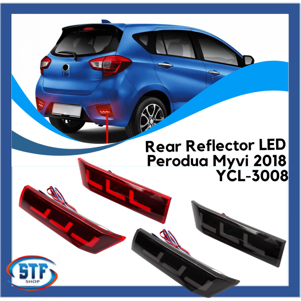 Perodua Myvi 2018-2021 Rear Bumper Reflector With Light Smoke Red Left ...