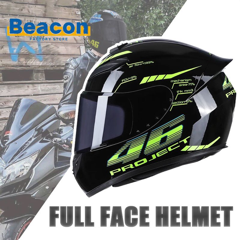 Motorcycle Racing Full Face Helmet Project Sport Helmet Built-in Sun ...