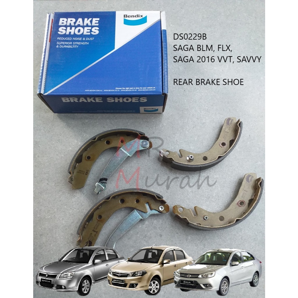 Bendix DS0229B Brake Shoe Rear Proton New Saga VVT 2016 BLM, FLX ...