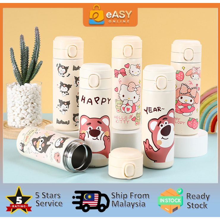 eASY 420ml Vacuum Thermal Flask Thermos Stainless Steel Kitty Melody Kuromi Lotso Tumbler Botol ...
