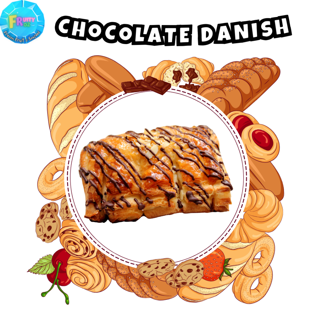 [6 pieces] Frozen chocolate danish pastries pastry pastri sejuk beku ...