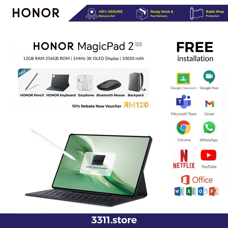 HONOR MagicPad 2 12GB RAM + 256GB ROM | Pad V9 | Tablet Office ...
