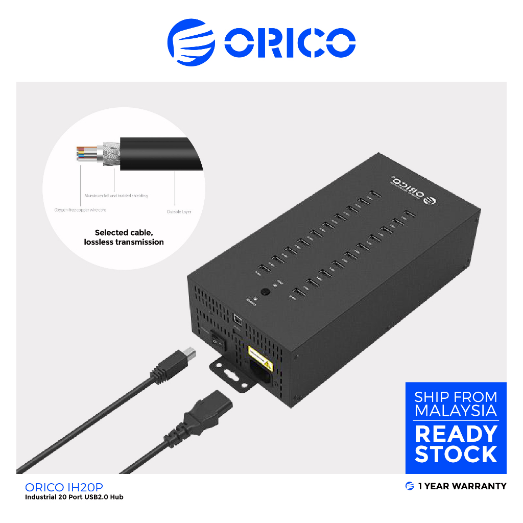 Orico IH20P Industrial 20 Port USB2.0 Hub | Shopee Malaysia