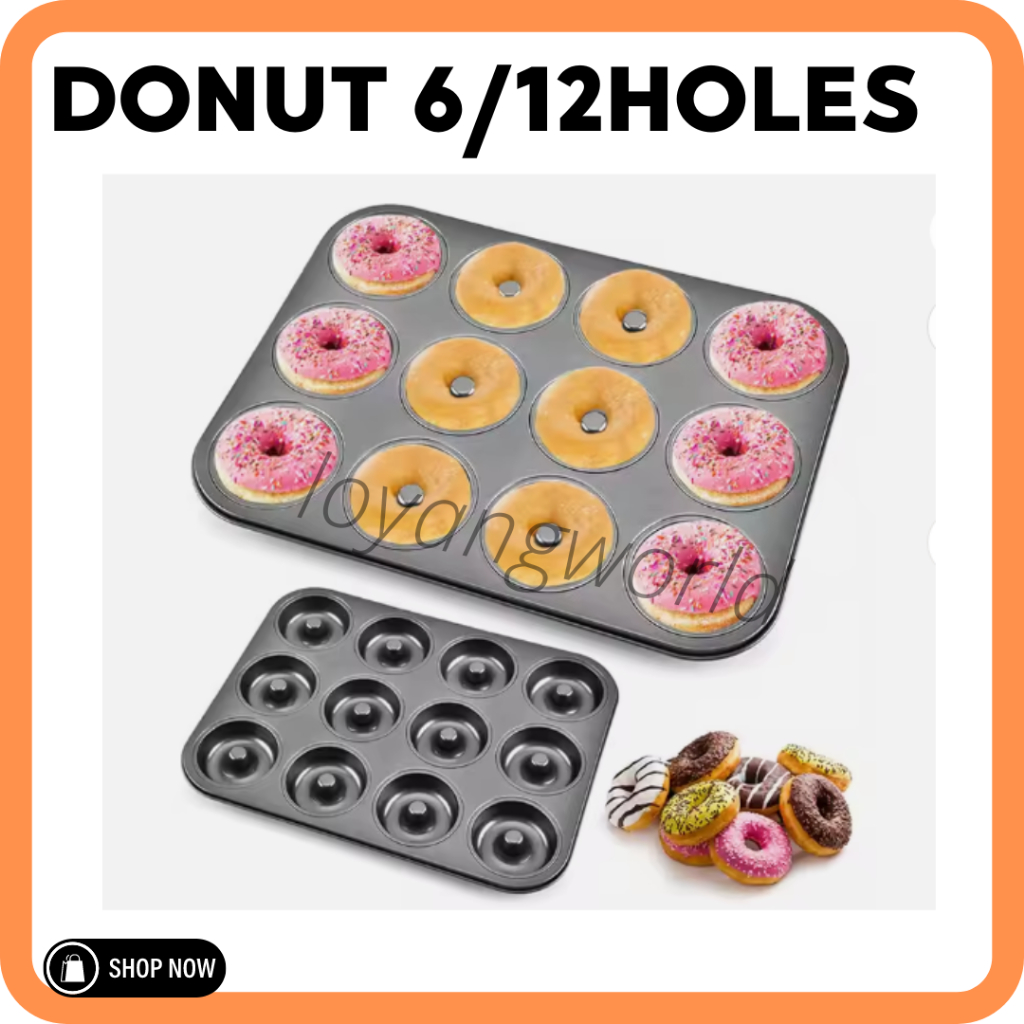 Donut Pan 6/12Holes Mold Non-Stick Donut Baking Carbon Steel Nonstick ...