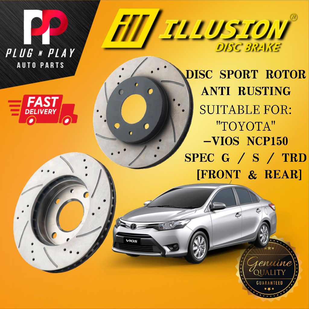 ILLUSION TOYOTA VIOS NCP150 SPEC G / S / TRD FRONT & REAR (DEPAN ...