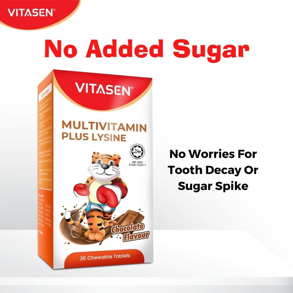 VITASEN DAILY MULTIVITAMIN FOR KIDS PLUS LYSINE 30 CHEWABLE TABLETS [NO ...