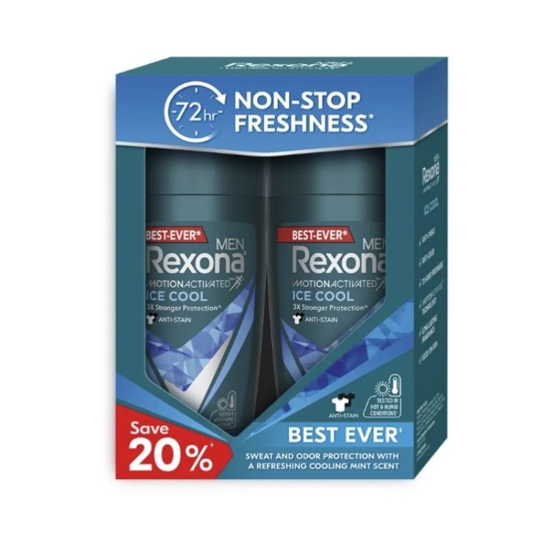 🔥CHEAPEST🔥Rexona Men Ice Cool Roll On Twin Pack (2x45ml)🧔🏻 | Shopee Malaysia