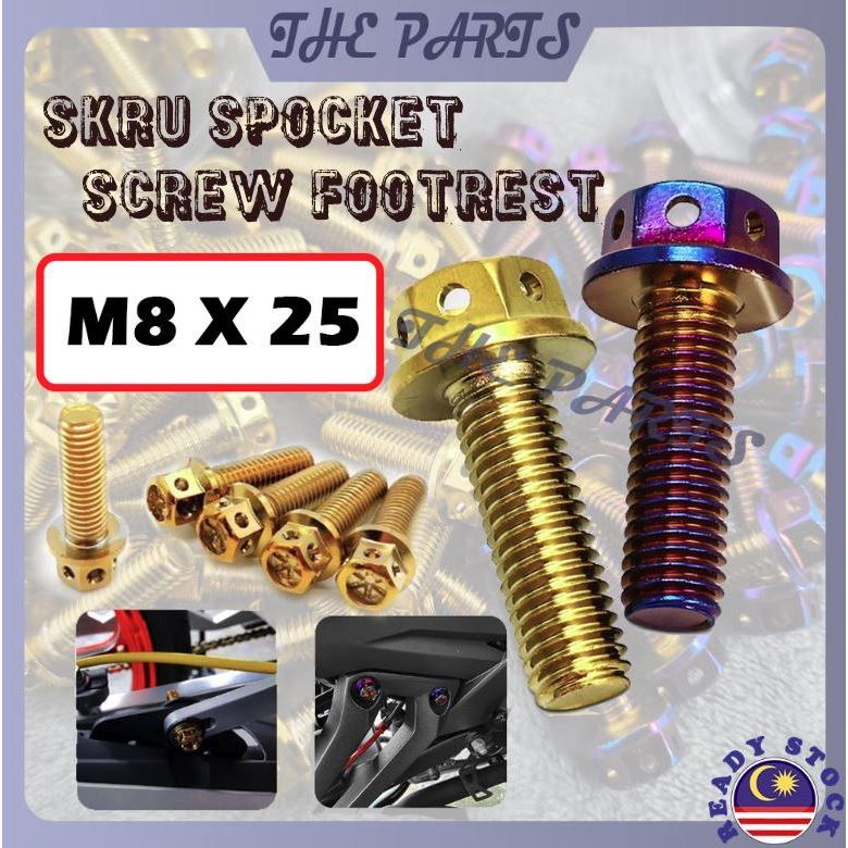 M8x25 Skru M8 25mm RSX RS-X 150 RS150 Spoket Hub Screw Skru Footrest ...