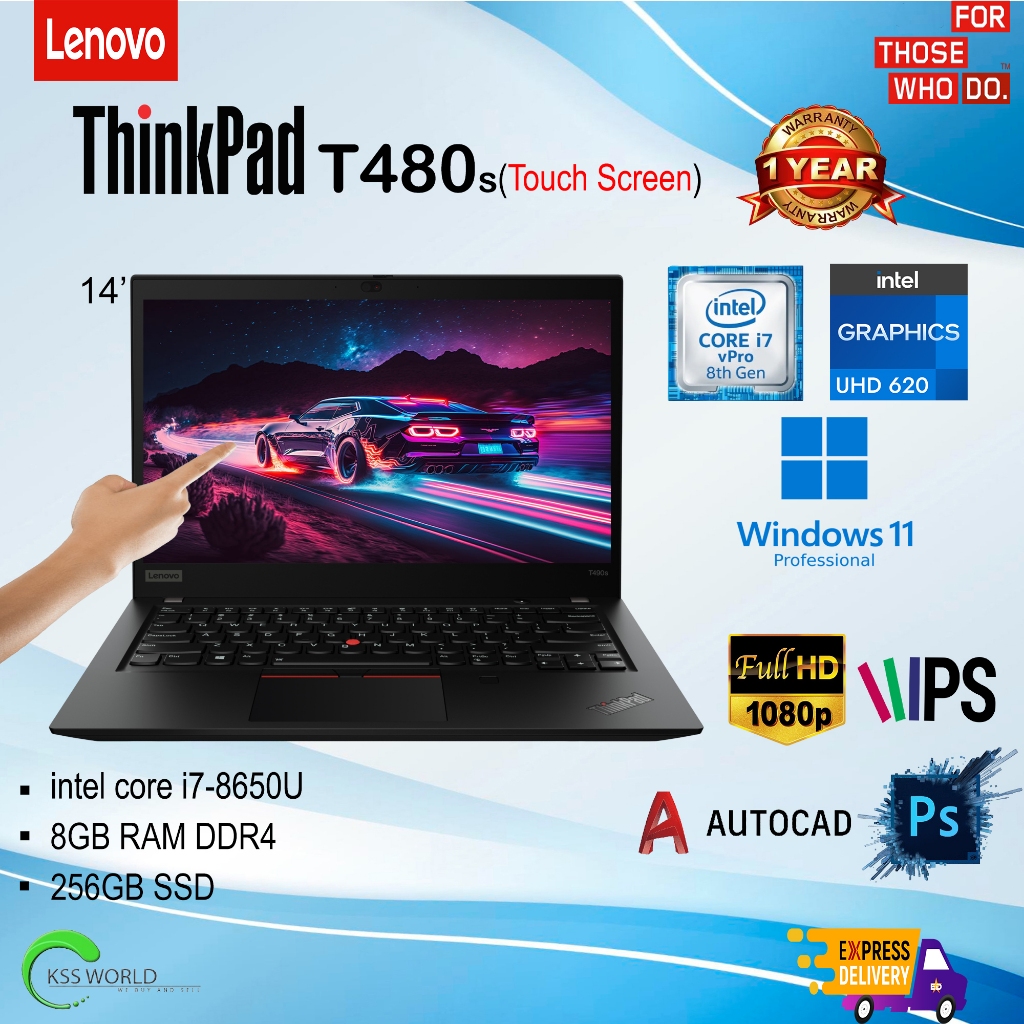 Lenovo ThinkPad T480s 14" inch FHD Touch Screen&Non-Touch Very Slim ...