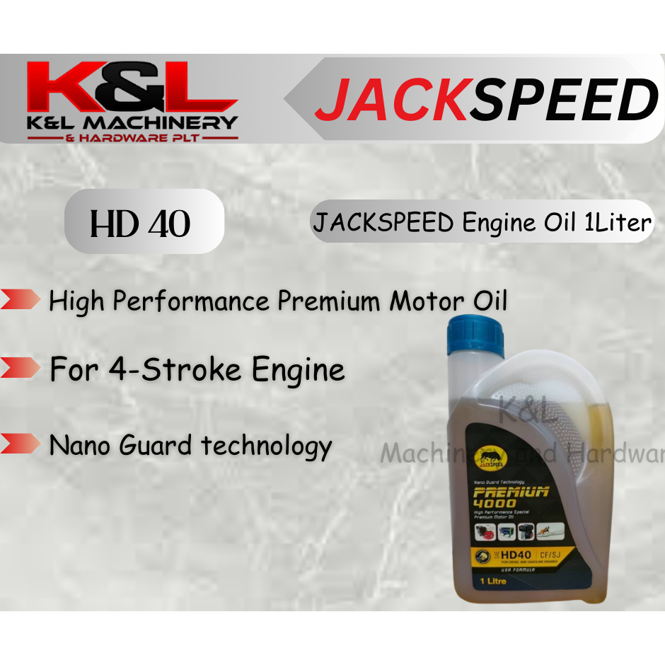 JACKSPEED Engine Oil SAE HD40 1 Liter or 5Liter Chainsaw Generator ...