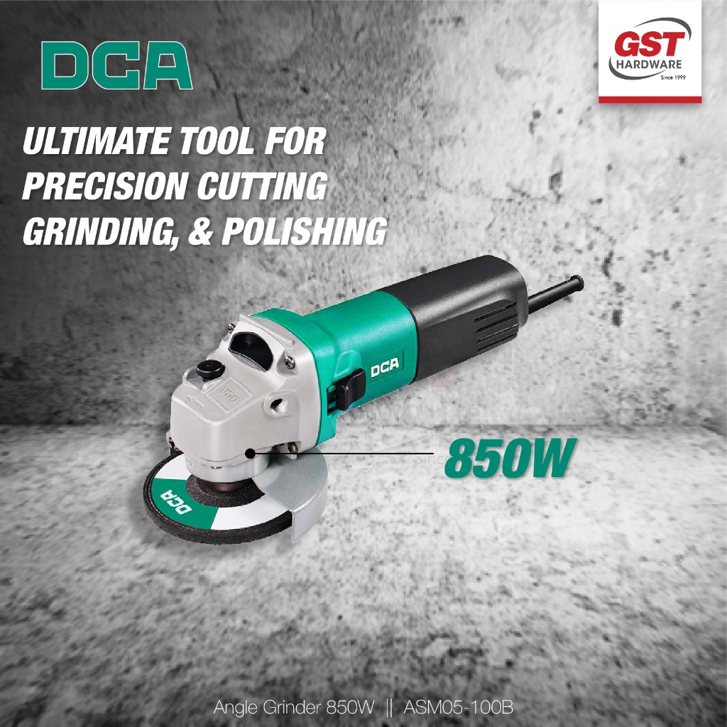 DCA Angle Grinder Heavy Duty ASM05-100B Pemotong Besi Kayu Batu Grender ...