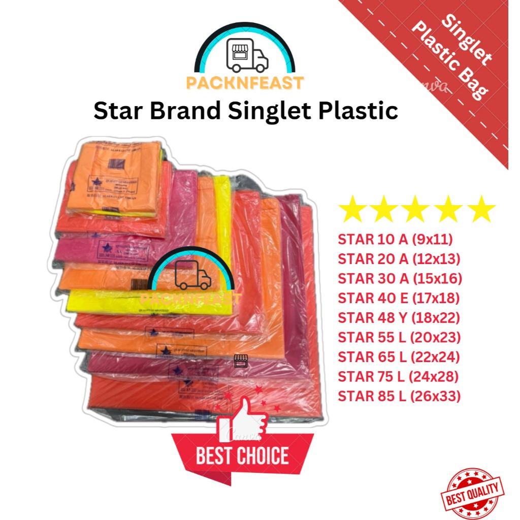 [WHOLESALE] STAR BRAND Singlet Plastic Bag || Beg Plastik T-SHIRT Bag ...