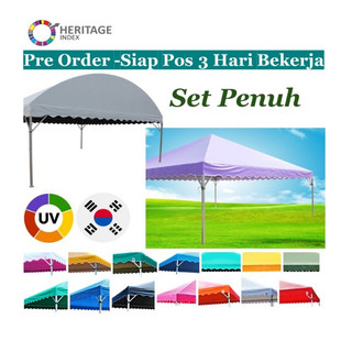 Full Set Siap Pos Khemah Piramid 20 x 20 Kanopi Kanvas Korea UV Pyramid ...