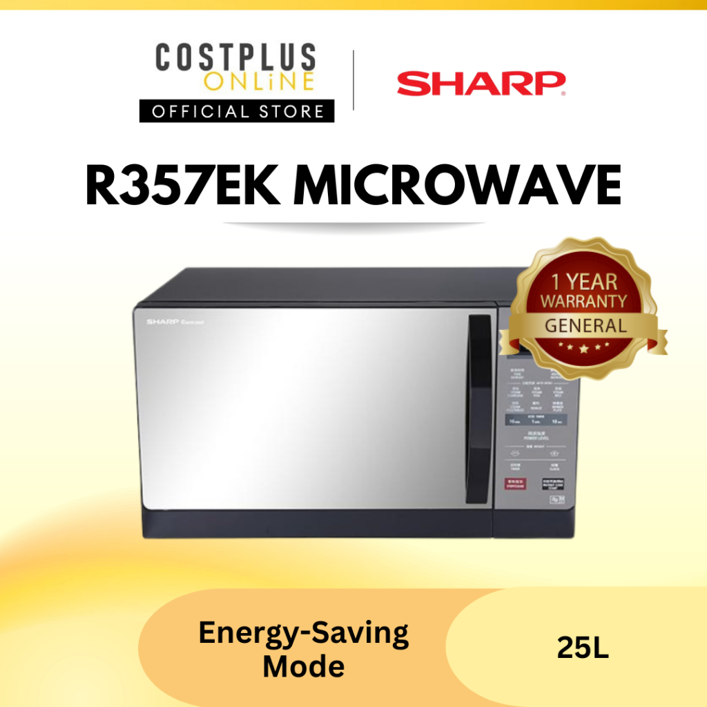 Sharp R357EK 25L Microwave Oven - Mirror Glass Door, 11 Power Levels ...