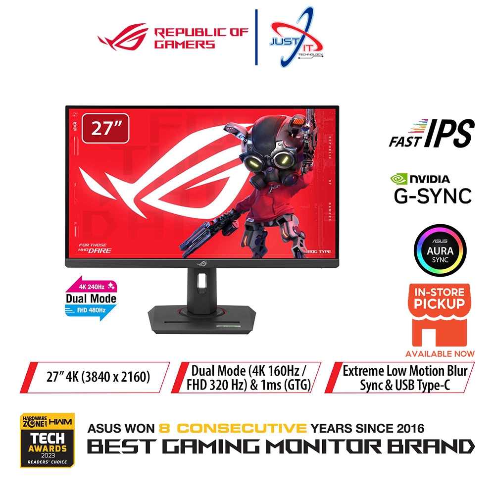 ASUS ROG STRIX XG27UCG 27" DUAL MODE GAMING MONITOR ( 27" FAST IPS UHD ...