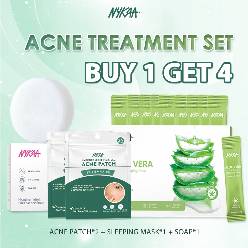 NYKAA Acne Treatment Set Lighten Acne Marks, Come With Pimple Patch ...